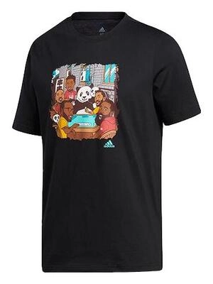 Adidas Cartoon Printing Short Sleeve - Black