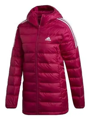 Adidas Light Down Hooded Parka - Power Berry