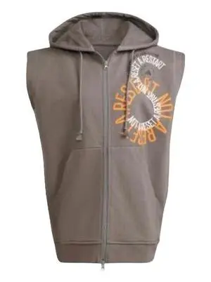 Adidas Sleeveless Zip-up Hoodie - Faded Grey Four