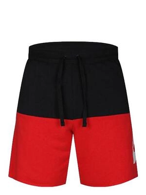 Nike Color Block Logo Sports Shorts Blackred