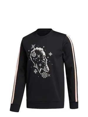 Adidas Decorate Cr Basketball Casual Sports Stripe Round Neck - Black