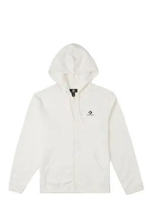 CONVERSE Chevron Logo Zip Up Hoodie - White/black