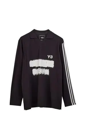 Adidas Y-3 Graphic Logo Long Sleeve Top - Black