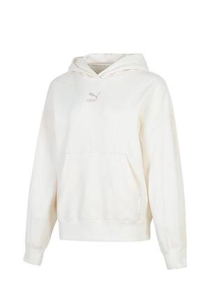PUMA Classic Oversized Hoodie - White/grey