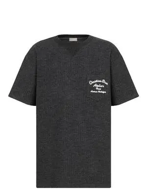 Dior Ss22 Alphabet Printing Round Neck Short Sleeve T-shirt - Gray