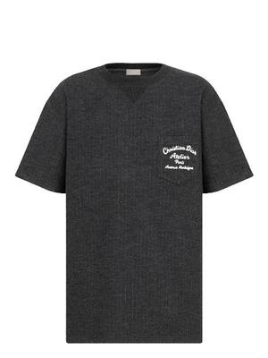 Dior Ss22 Alphabet Printing Round Neck Short Sleeve T-shirt - Gray