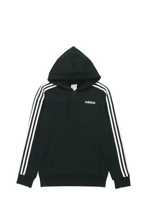 Adidas Knit Zipper Jacket With Logo And Sporty Stripes - Black