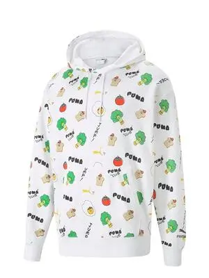 PUMA Pullover Hoodie With All-over Print - White