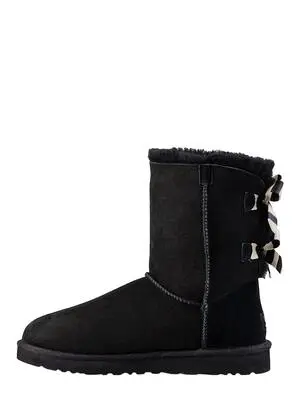 UGG Bailey Bow Stripe Boots - Black