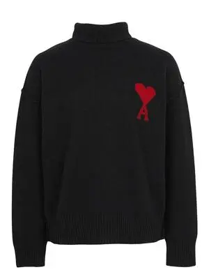 AMI Paris Turtleneck Knitwear T-shirt - Black