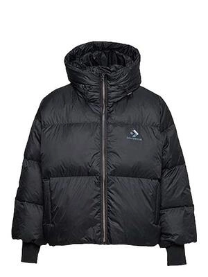CONVERSE Short Down Fill Hooded Puffer Jacket - Black