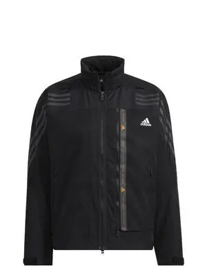 Adidas Hooded Track Jacket With Sporty Stripes - Black