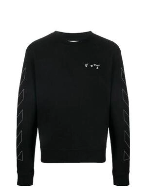 Off-White Diagonal Stripes Logo Pullover - Black