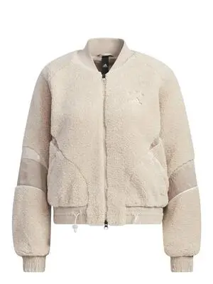 Adidas Fleece Zip Up Jacket - Beige