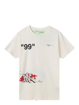 Off-White Graffiti Printing Short Sleeve - White