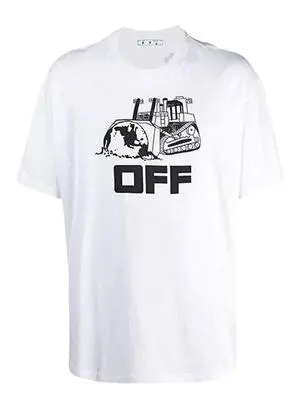 Off-White Short Sleeve Printed Pullover - White