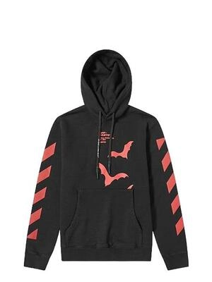 Off-White Bat Graphic Pullover Hoodie - Black