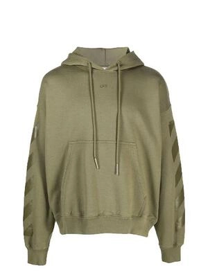 Off-White Long Sleeve Hooded Sweatshirt - Default Color