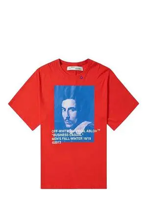 Off-White Printing Short Sleeve Loose Fit - Red