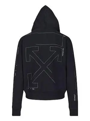 Off-White Back Logo Printed Hoodie - Black