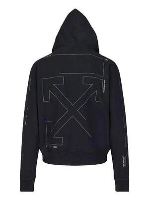 Off-White Back Logo Printed Hoodie - Black