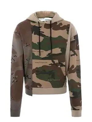 OFF-WHITE Off-White Splicing Long Sleeves Camouflage Hoodie
