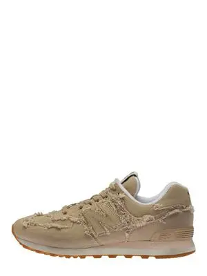 NEW BALANCE 574 X Miu Miu Distressed Sneakers - Beige