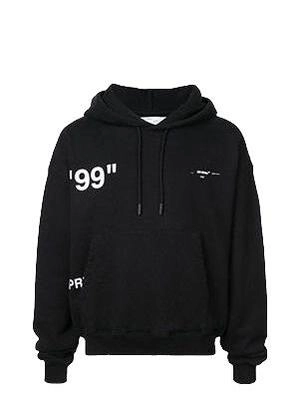Off-White Hoodie With Graphic Print - Black