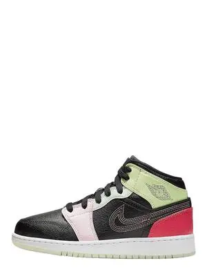 JORDAN Air Jordan 1 Mid "Glow In The Dark" Sneakers Black/ember Glow-barley Volt