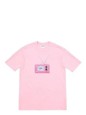 Supreme Ss18 Tv Tee Light Printing Short Sleeve - Pink