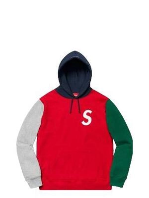 Supreme Colorblocked Hooded Sweatshirt - Red