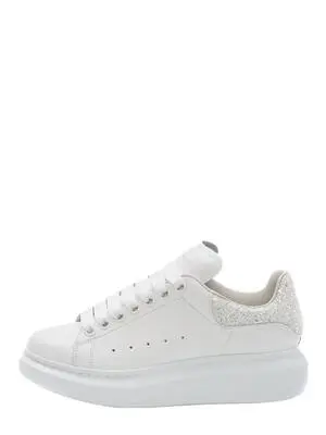 Alexander McQueen Alexander McQueen Oversized Glitter Heel Sneakers White/silver