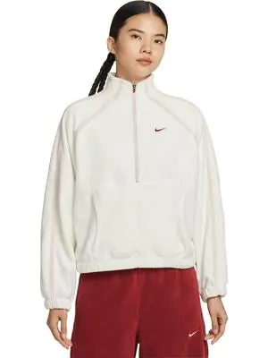 Nike Oversized Therma-fit 1/2-zip Fleece Top - Sail