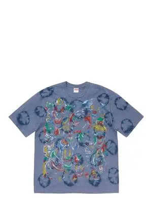Supreme Fw19 Week 17 Clowns Tee Clown Printing Short Sleeve Navy - Blue