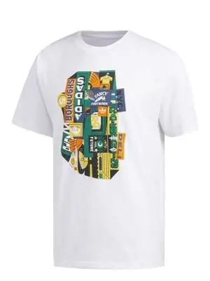 Adidas Originals Pattern Logo Printing Short Sleeve - White