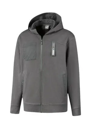 PUMA Nu-tility Logo Zip-up Hooded Jacket - Grey
