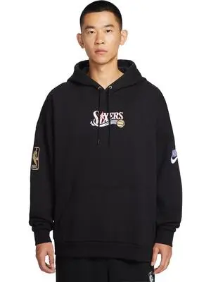 Nike Philadelphia 76ers Embroidered Hoodie - Black