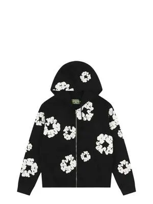 DENIM TEARS Cotton Wreath Zip Hoodie - Black