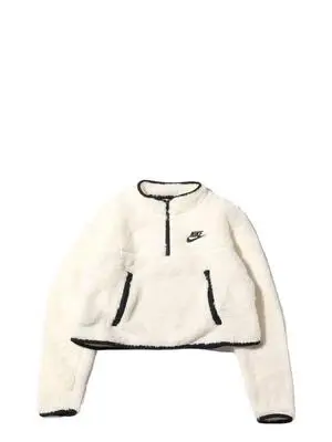 Nike Plush Cropped Fleece Jacket - White
