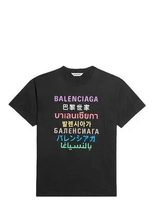 Balenciaga Printing Logo Short Sleeve - Black