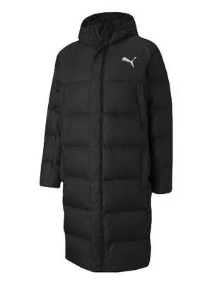 PUMA Long Down Puffer Jacket - Black/white