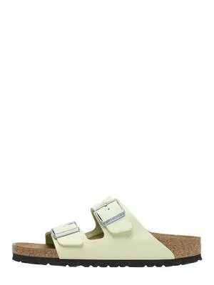 BIRKENSTOCK Arizona Nubuck Leather Sandals - Green/silver/black