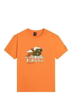 NEW BALANCE Logo Print Tee Asia Sizing 'orange Green - Orange/green