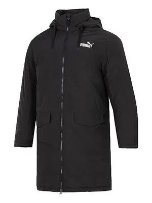 PUMA Padded Down Jacket With Logo - Black