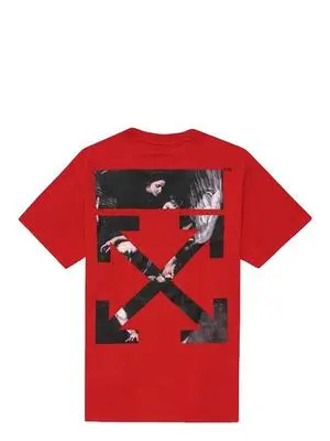 Off-White Painting Arrow Print Short Sleeve Tee - Red