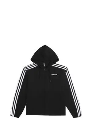 Adidas Hooded Jacket With Signature Stripes - Black