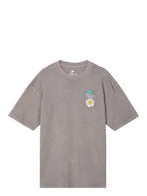 Nike Ss22 Round Neck Daisy Printing Short Sleeve Gray T-shirt - Multi-color
