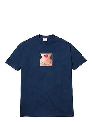 Supreme Ss18 Necklace Tee Navy Printing Short Sleeve Navy - Blue
