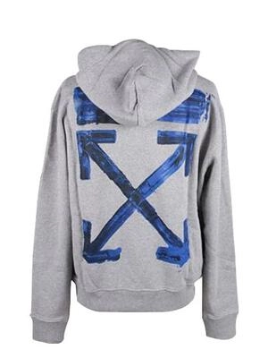 Off-White Acrylic Arrows Slim Hoodie - Grey