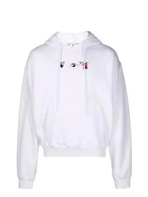 Off-White Arrow Pattern Alphabet" Hoodie - White